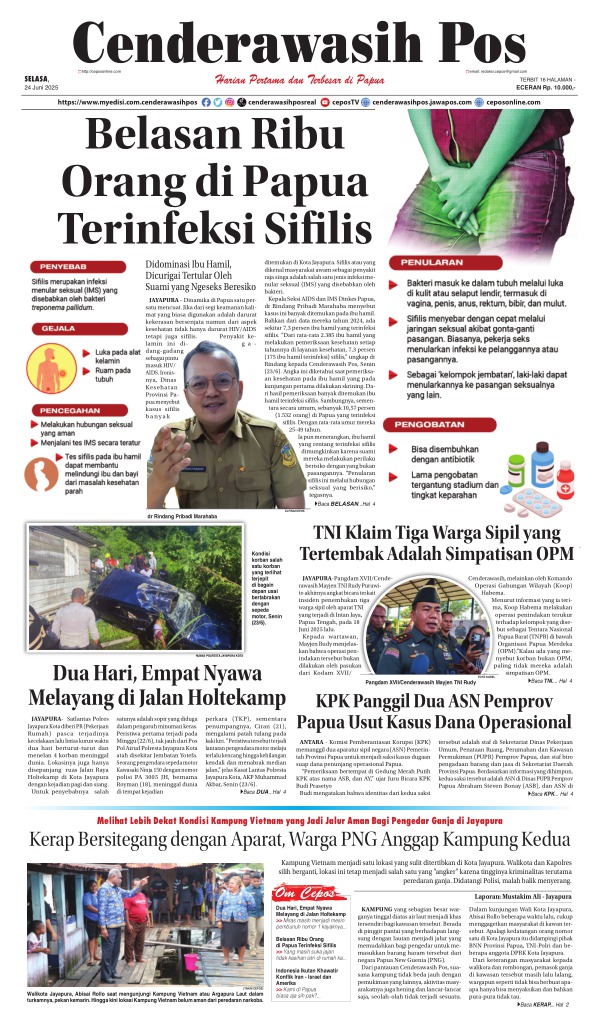 Koran Cenderawasih Pos - Edisi 24 Juni 2025