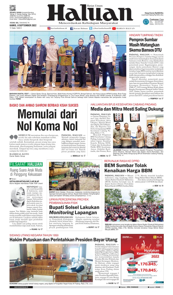 Koran Haluan - Edisi 8 September 2022
