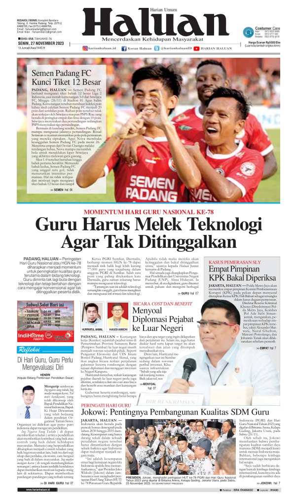 Koran Haluan - Edisi 27 November 2023