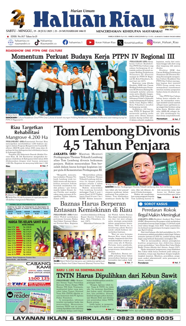 Koran Haluan Riau - Edisi 20 Juli 2025