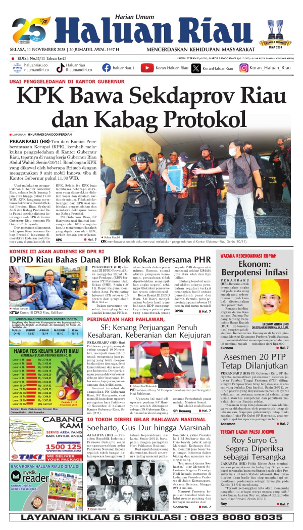 Koran Haluan Riau - Edisi 11 November 2025