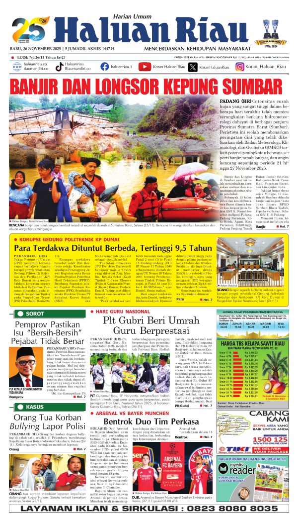 Koran Haluan Riau - Edisi 26 November 2025