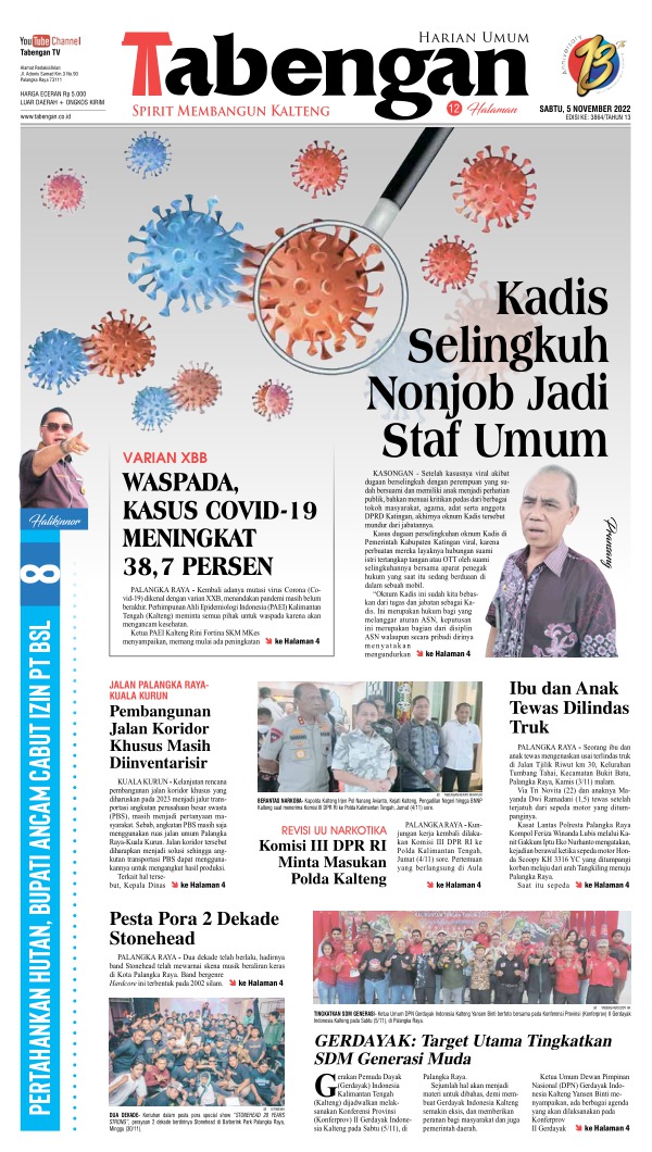 Koran Harian Umum Tabengan - Edisi 5 November 2022
