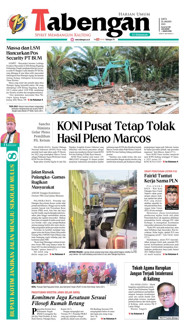 Koran Harian Umum Tabengan - Edisi 28 Januari 2023