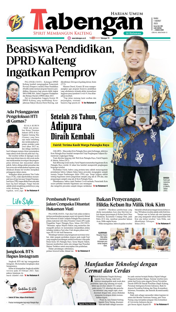 Koran Harian Umum Tabengan - Edisi 1 Maret 2023