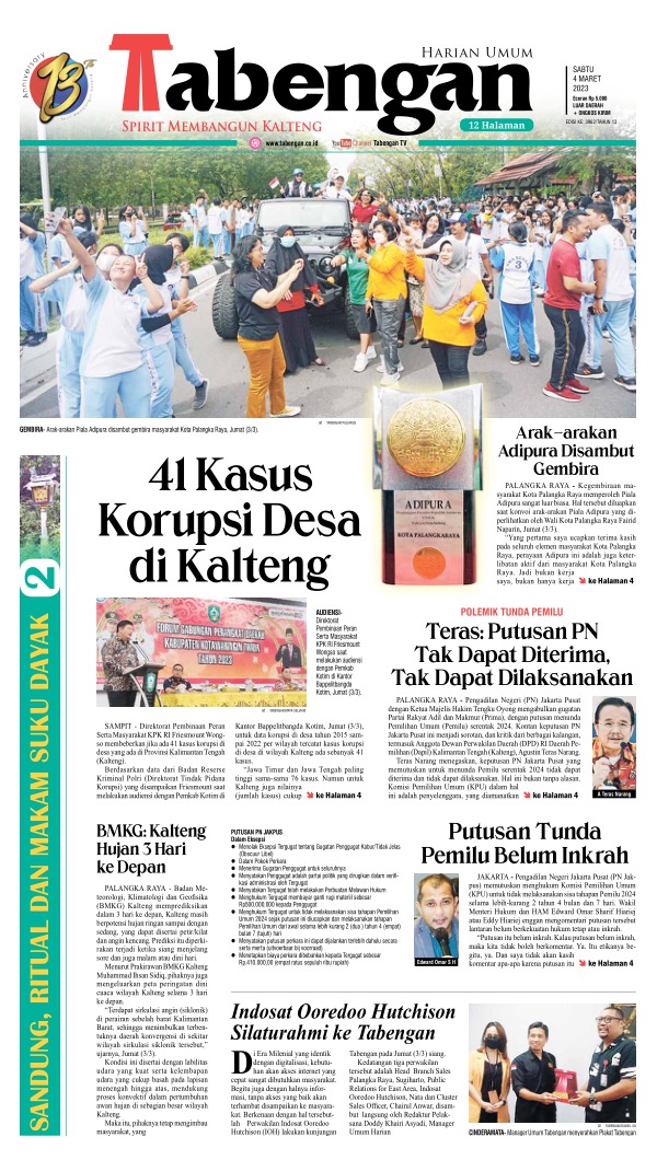 Koran Harian Umum Tabengan - Edisi 4 Maret 2023