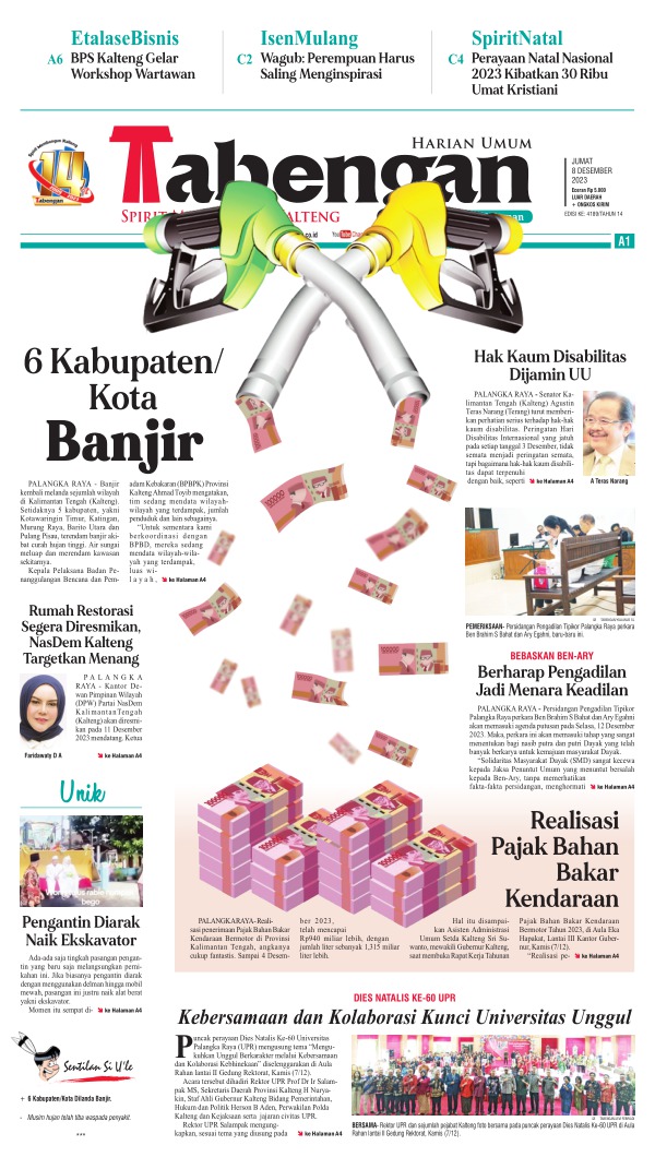 Koran Harian Umum Tabengan - Edisi 8 Desember 2023