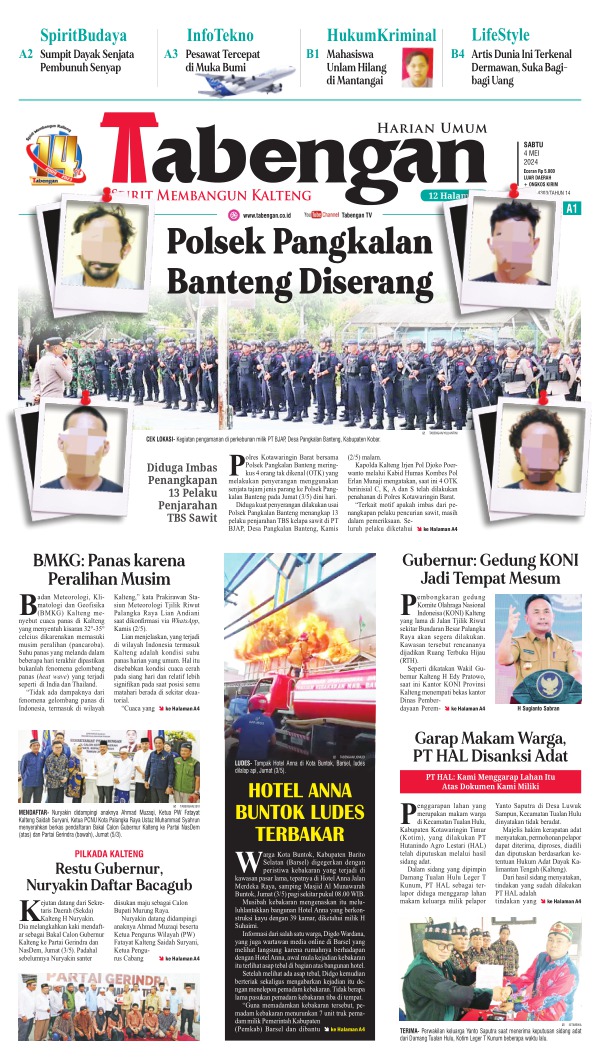 Koran Harian Umum Tabengan - Edisi 4 Mei 2024