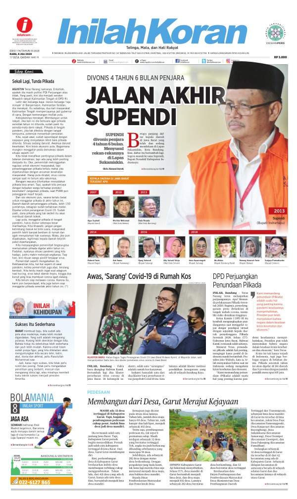 Koran Inilah Koran - Edisi 8 Juli 2020