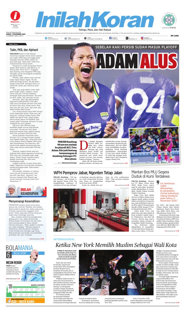 Koran Inilah Koran - Edisi 7 November 2025