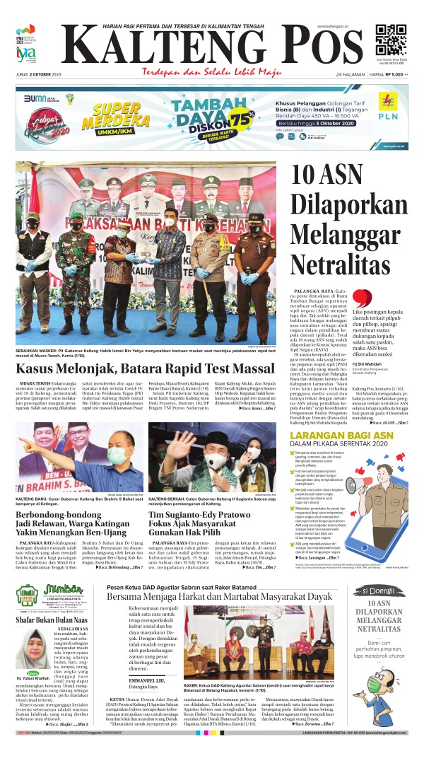 Koran Kalteng Pos - Edisi 2 Oktober 2020
