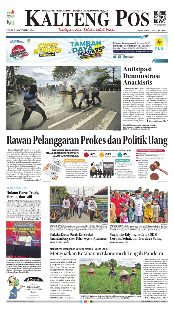Koran Kalteng Pos - Edisi 22 Oktober 2020