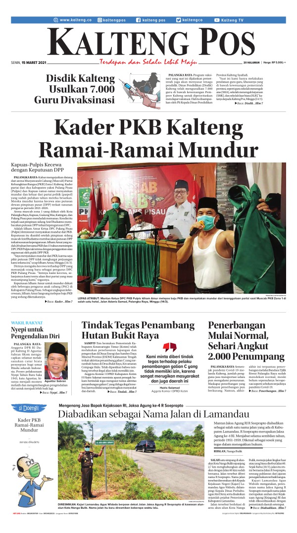 Koran Kalteng Pos - Edisi 15 Maret 2021