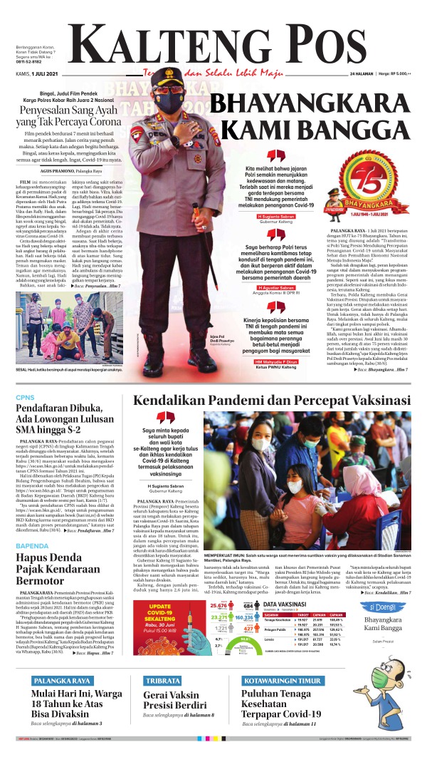 Koran Kalteng Pos - Edisi 1 Juli 2021