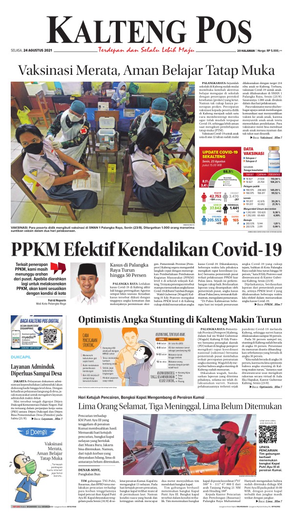 Koran Kalteng Pos - Edisi 24 Agustus 2021