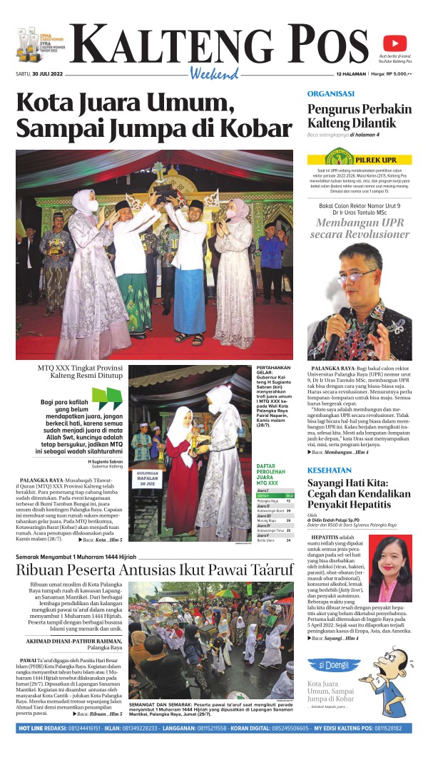 Bakal Calon Rektor Nomor Urut 9 Dr Ir Uras Tantulo MSc, Edisi 30 Juli ...