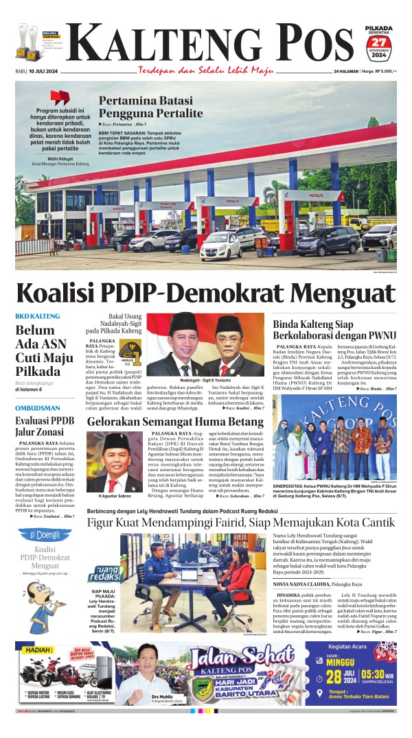 Koran Kalteng Pos - Edisi 10 Juli 2024