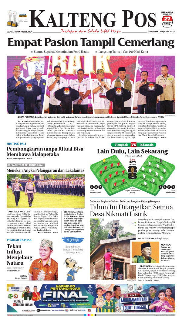 Koran Kalteng Pos - Edisi 15 Oktober 2024