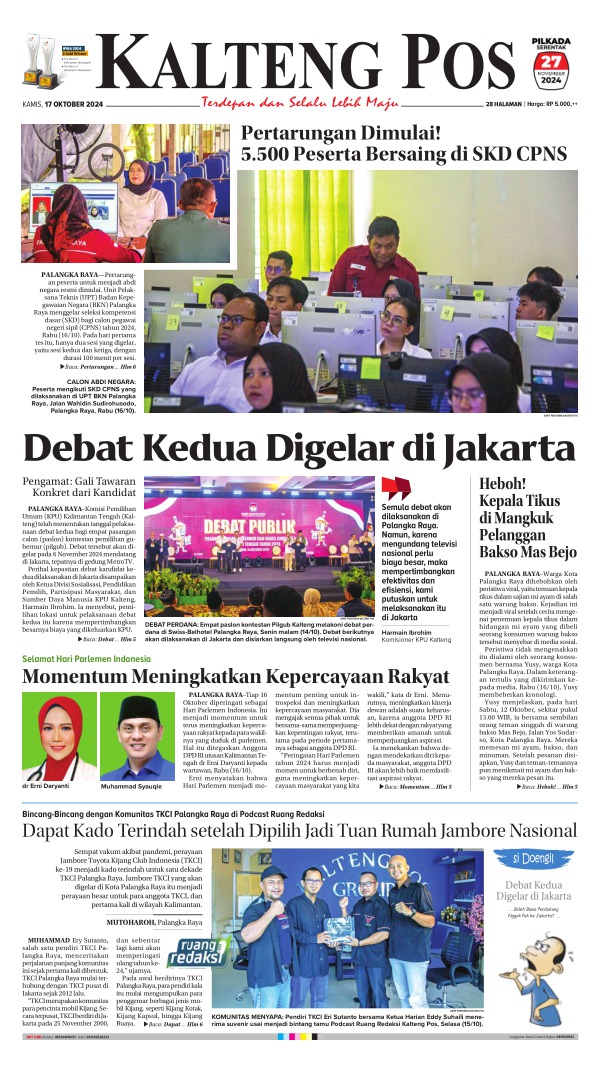 Koran Kalteng Pos - Edisi 17 Oktober 2024