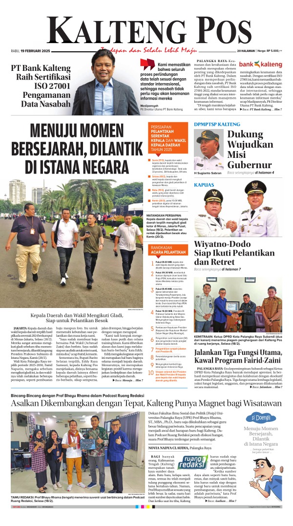 Koran Kalteng Pos - Edisi 19 Februari 2025
