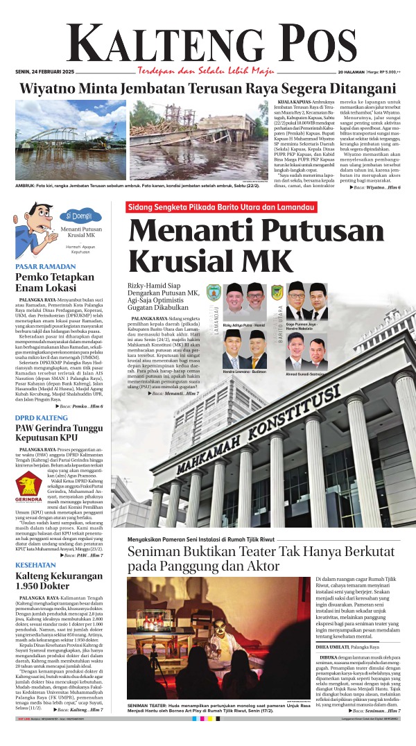 Koran Kalteng Pos - Edisi 24 Februari 2025