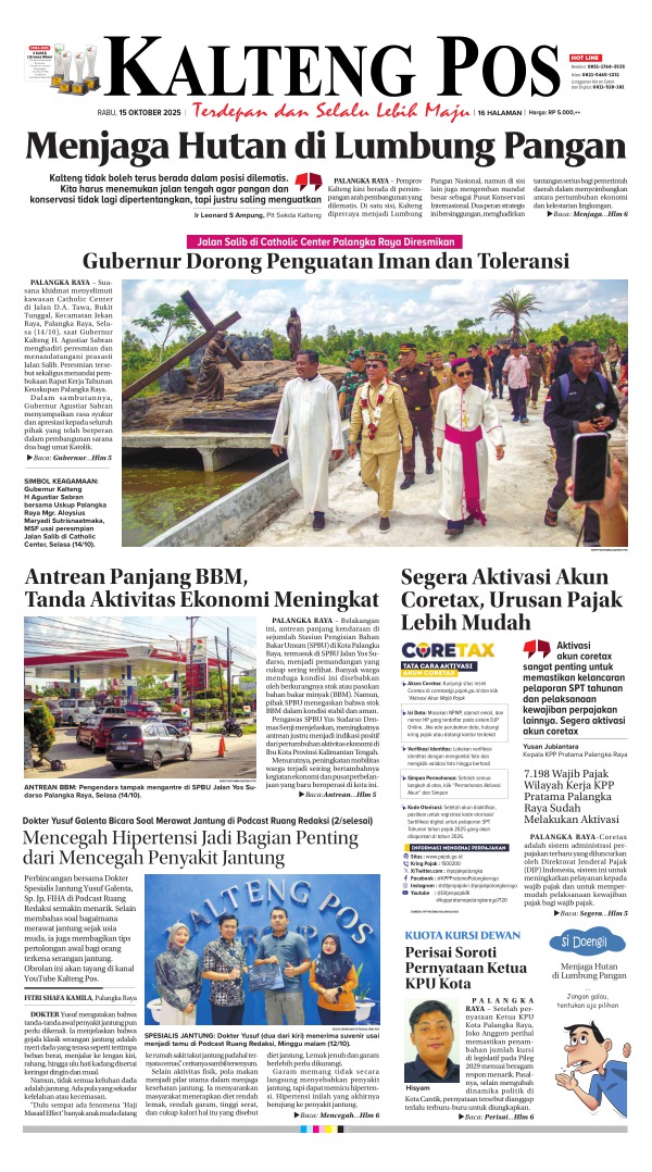 Koran Kalteng Pos - Edisi 15 Oktober 2025