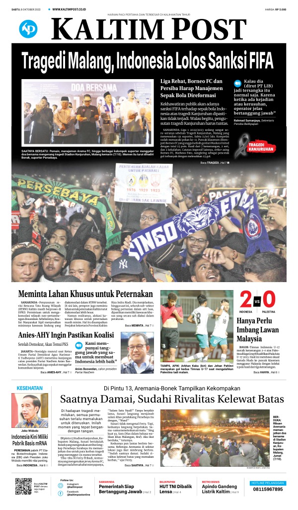 PT BSSR Raih Penghargaan, Edisi 8 Oktober 2022 - Kaltim Post