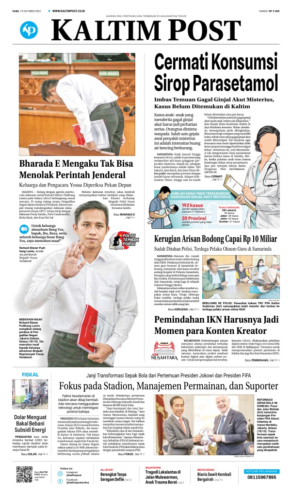 Klaim Sudah Sesuai Alur Pelayanan, Edisi 19 Oktober 2022 - Kaltim Post