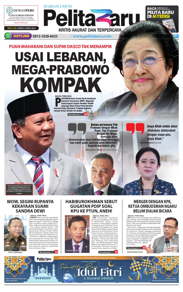 Koran Harian Umum Pelita Baru - Edisi 5 April 2024