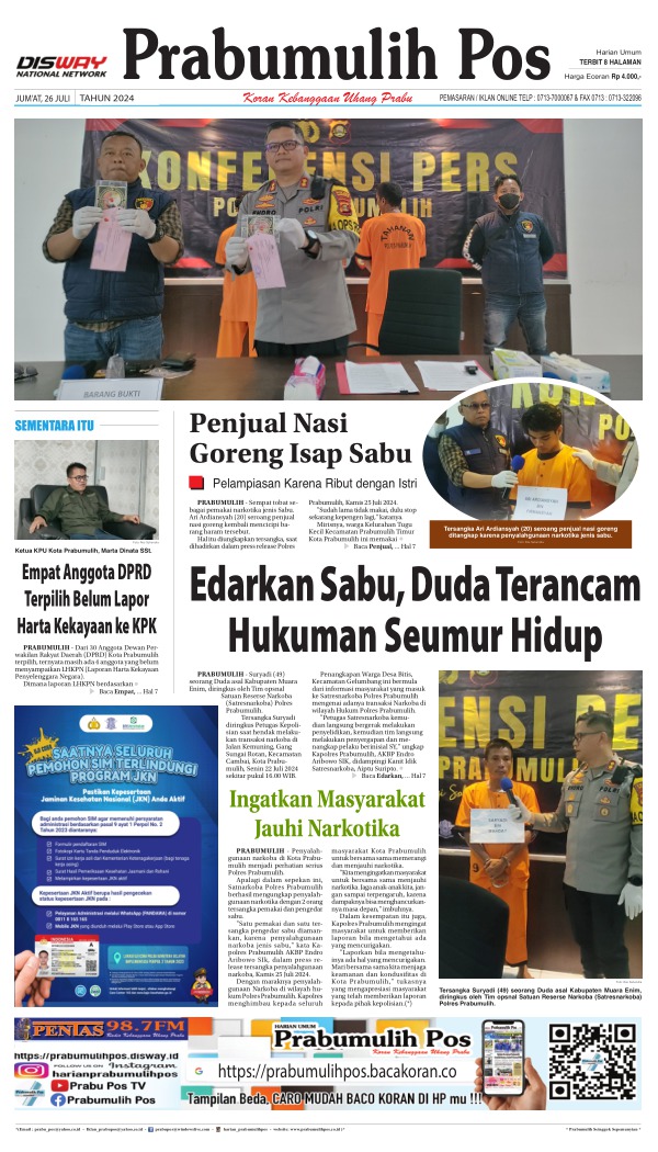Koran Prabumulih Pos - Edisi 26 Juli 2024