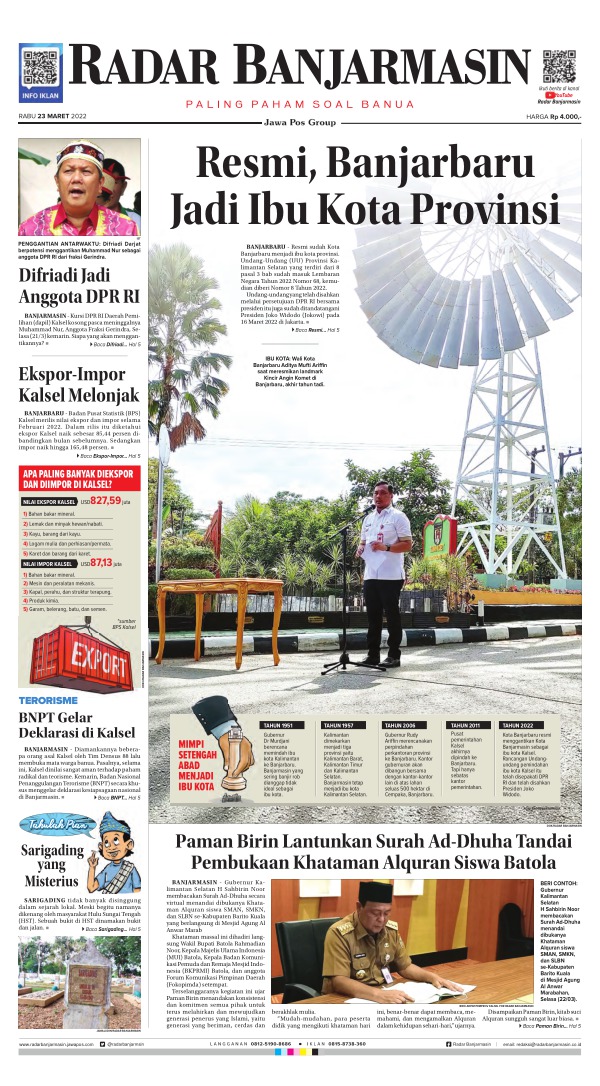 Koran Radar Banjarmasin - Edisi 23 Maret 2022