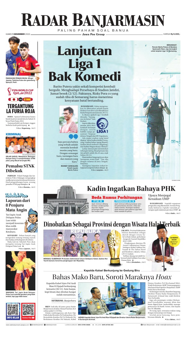 Koran Radar Banjarmasin - Edisi 1 Desember 2022