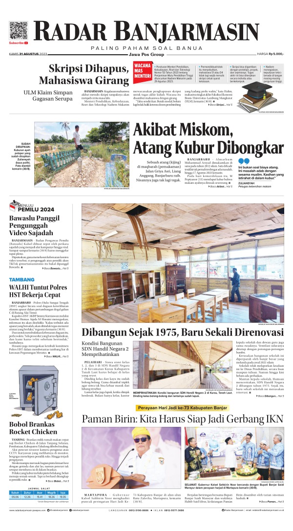 Koran Radar Banjarmasin - Edisi 31 Agustus 2023