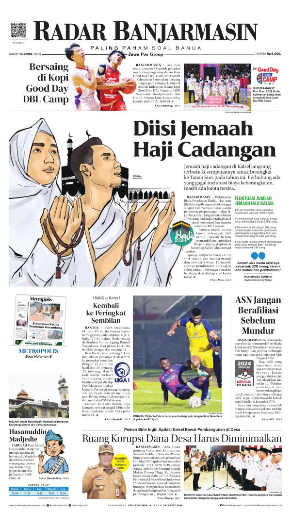 Koran Radar Banjarmasin - Edisi 18 April 2024