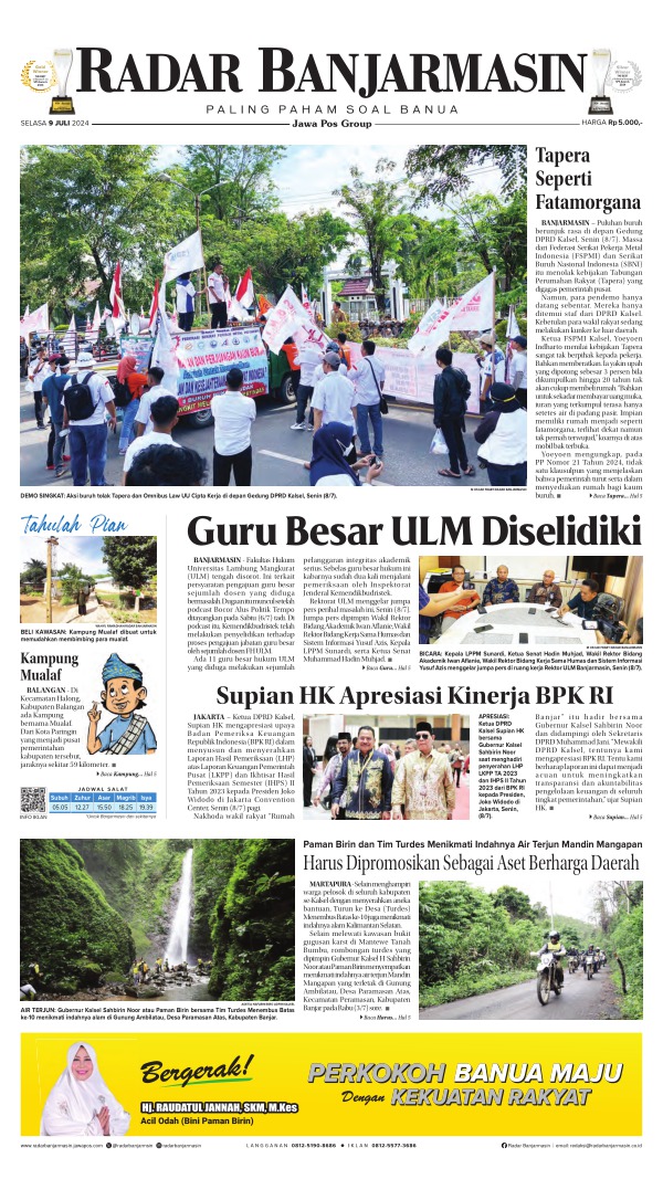 Koran Radar Banjarmasin - Edisi 9 Juli 2024