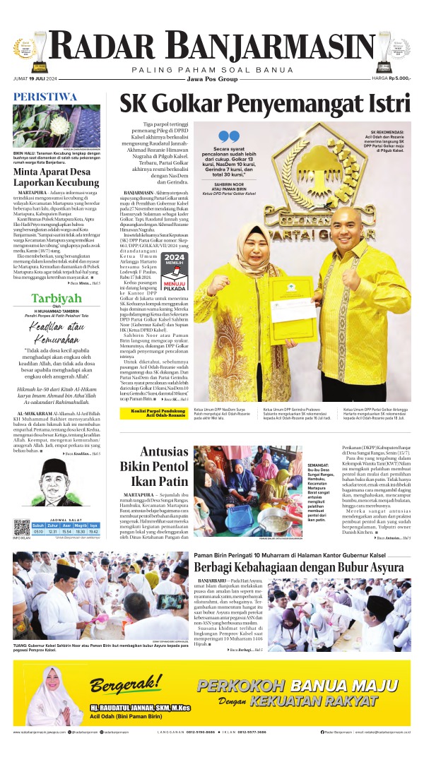 Koran Radar Banjarmasin - Edisi 19 Juli 2024