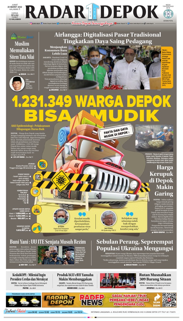 Koran Radar Depok - Edisi 25 Maret 2022