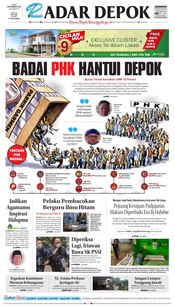 Koran Radar Depok - Edisi 4 November 2022