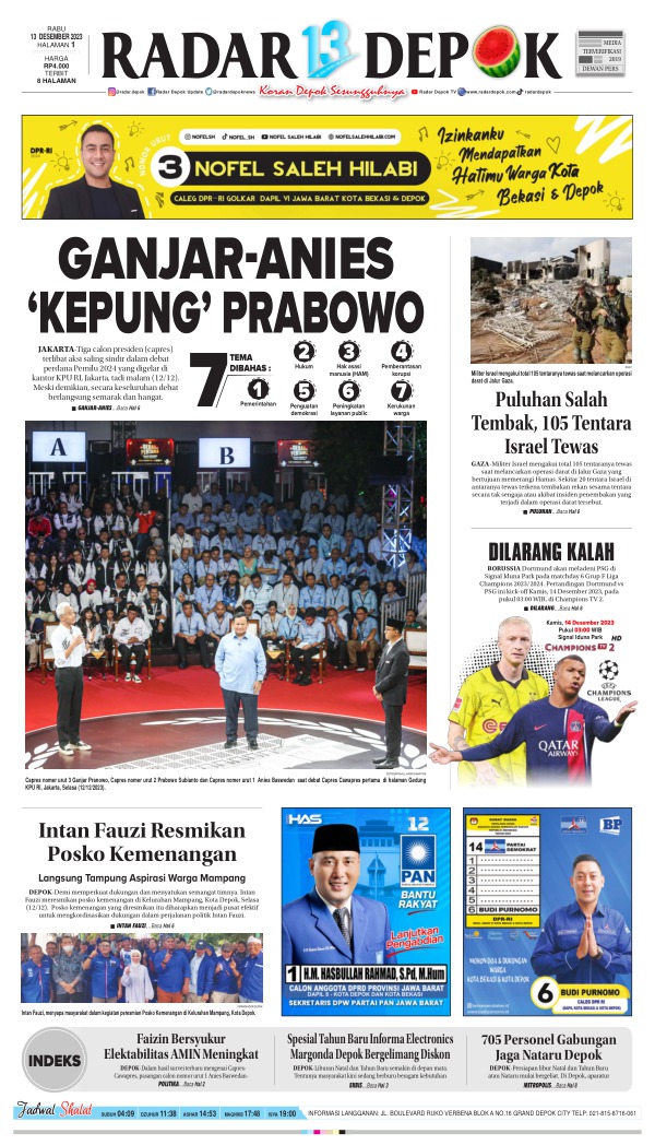 Koran Radar Depok - Edisi 13 Desember 2023