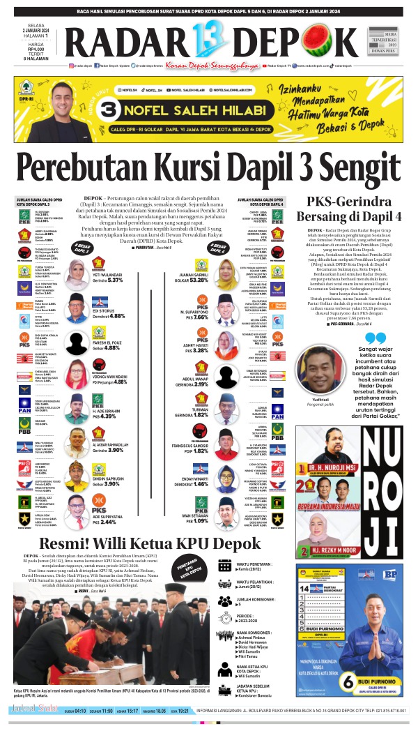 Koran Radar Depok - Edisi 2 Januari 2024
