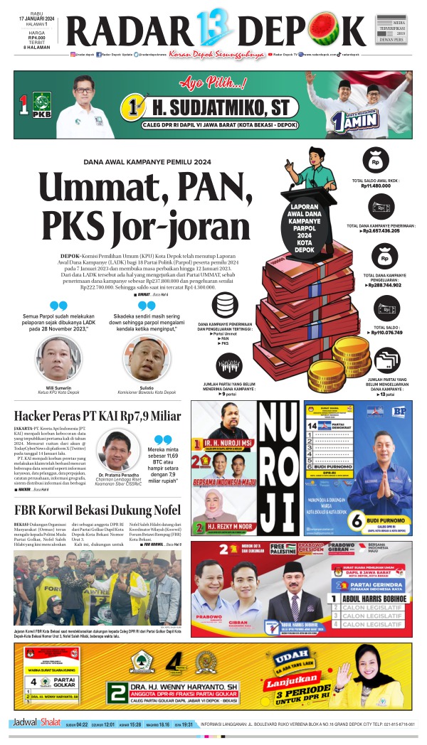 Koran Radar Depok - Edisi 17 Januari 2024