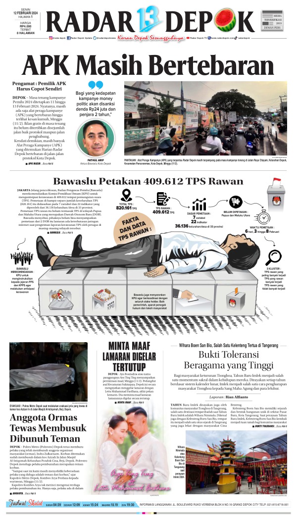 Koran Radar Depok - Edisi 12 Februari 2024