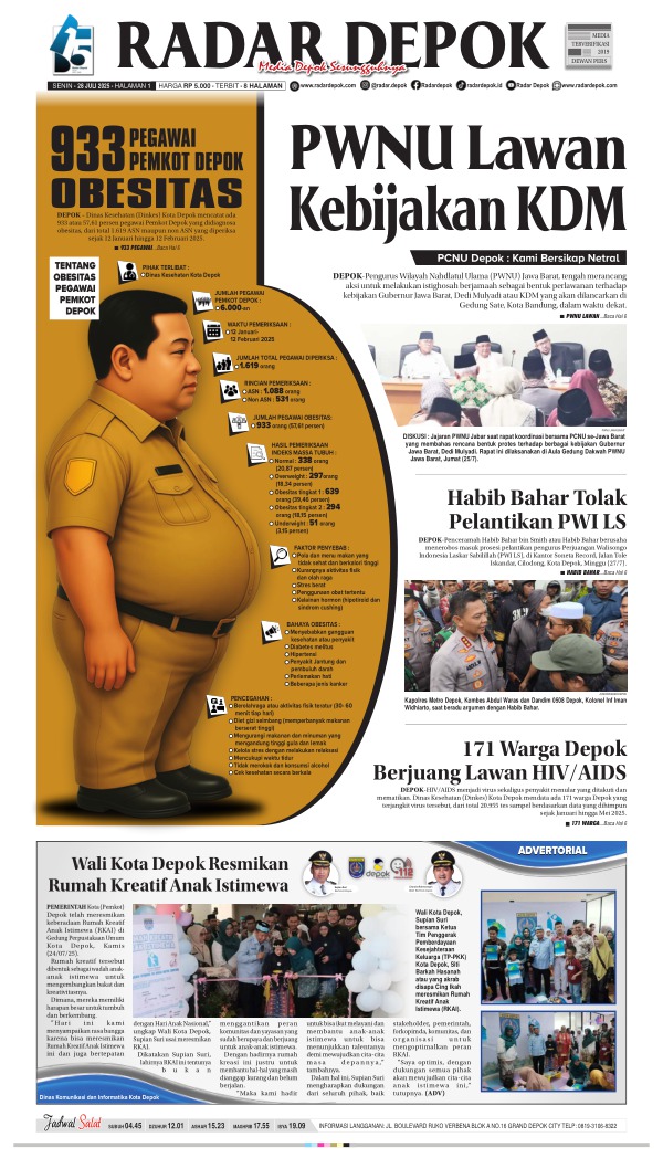 Koran Radar Depok - Edisi 28 Juli 2025