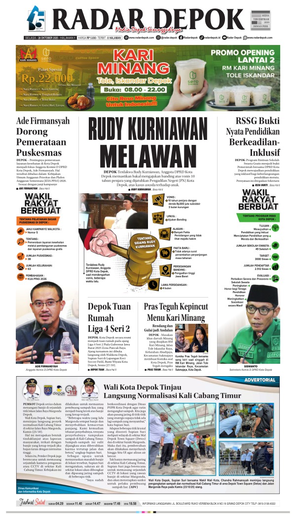 Koran Radar Depok - Edisi 28 Oktober 2025