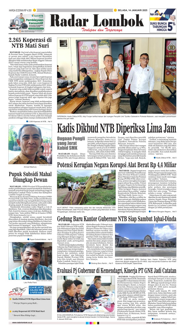 Koran Radar Lombok - Edisi 14 Januari 2025