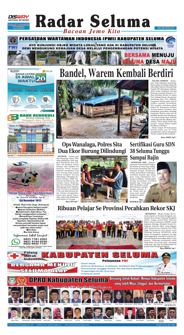 Koran Radar Seluma - Edisi 29 Agustus 2022