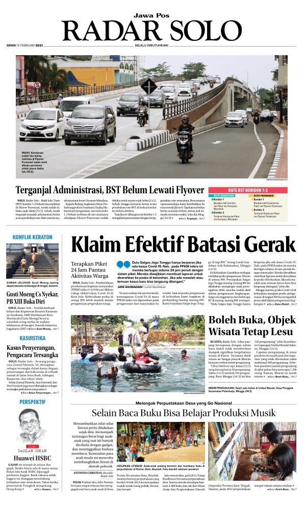 Koran Radar Solo - Edisi 15 Februari 2021