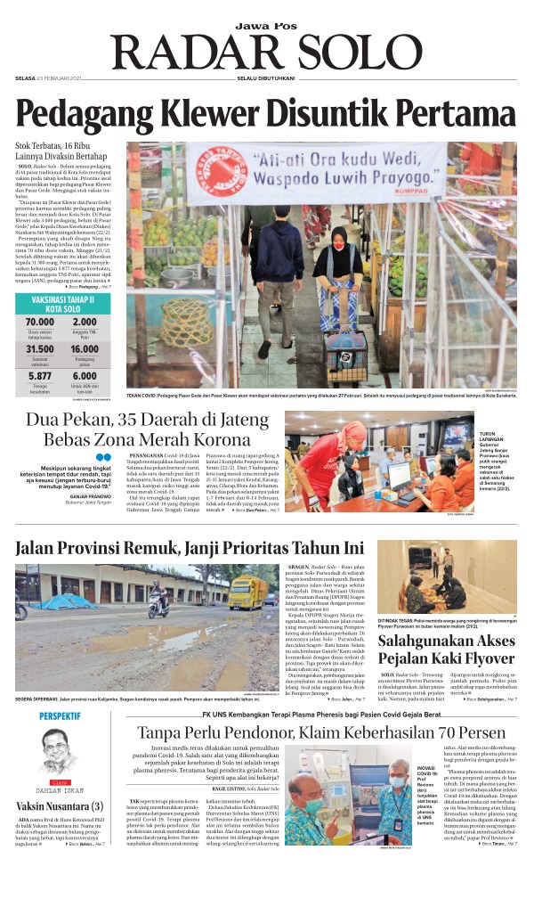 Koran Radar Solo - Edisi 23 Februari 2021