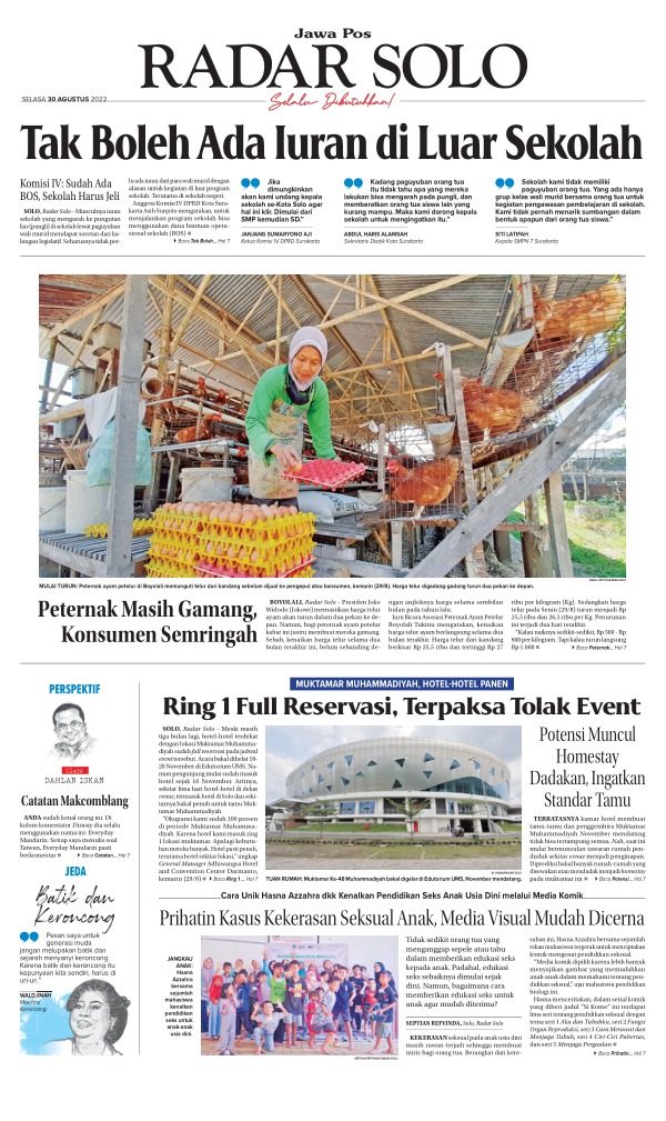 Koran Radar Solo - Edisi 30 Agustus 2022