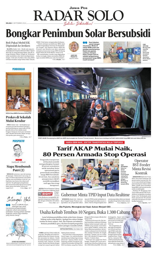 Koran Radar Solo - Edisi 6 September 2022